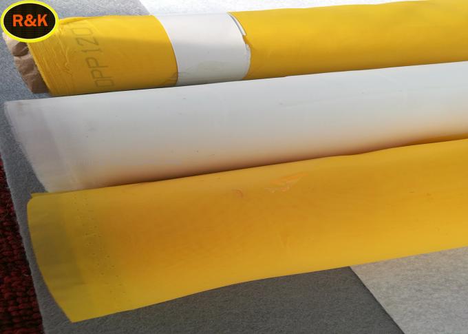100% Polyester Silk Screen Mesh Roll , 25 Micron Screen Roll Low Elasticity