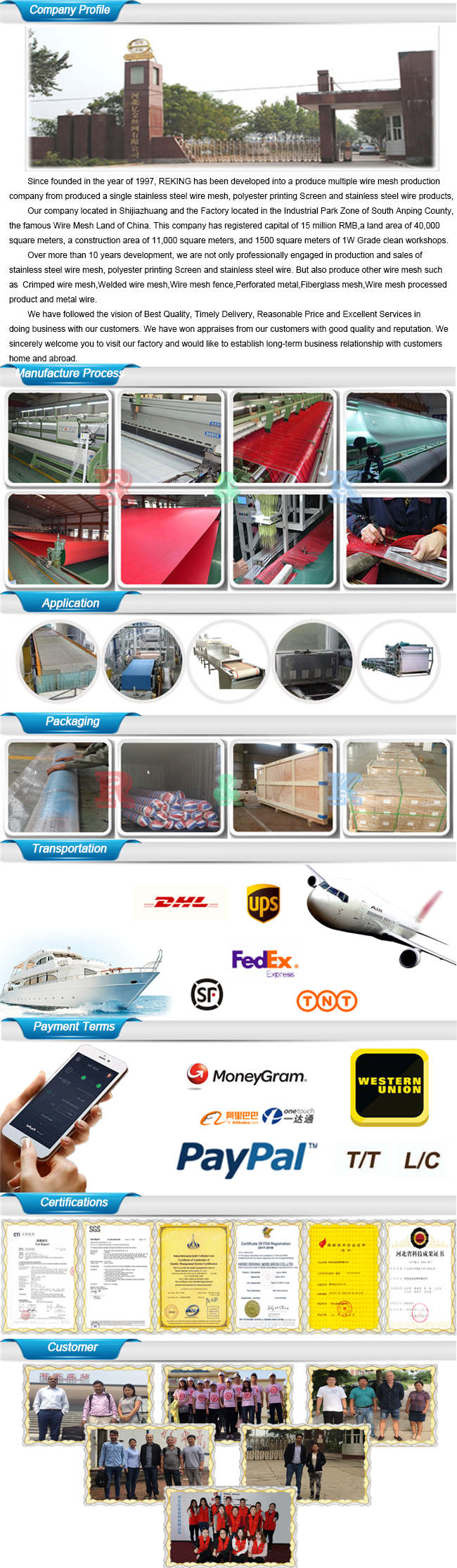 Drying Mining Linear Screen Cloth Polyester Mesh Conveyor Belt